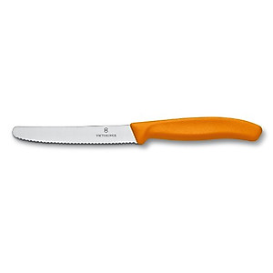 Victorinox Swiss Classic 4-1/2-Inch Utility Knife with Round Tip, Orange Handle
