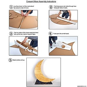 Beistle Large 7' 8.75" x 6' 5.25" Cardboard Starry Night Crescent Moon Stand-Up- Awards Night Photo Prop, Prom Decorations