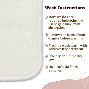 Mama Koala 5-Layer Basic Natural Cloth Diaper Inserts, Adjustable and Reusable for Any Baby Cloth Diaper(6 Pack)