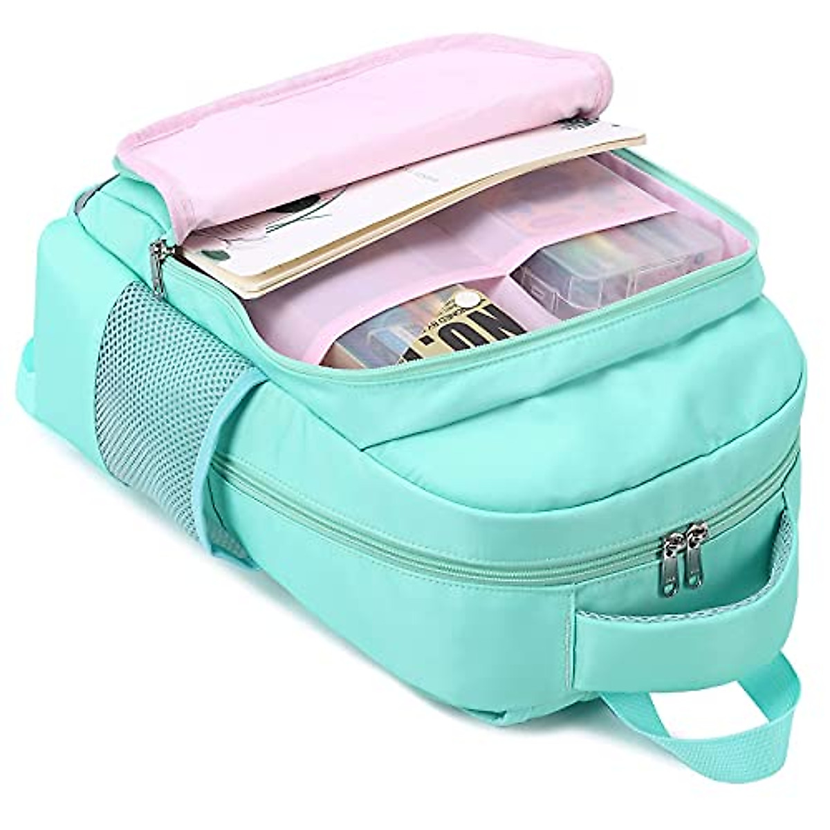 JIANYA Backpack for Girls Preschool Kindergarten Bookbag Kids School Backpack with Lunch Box Lightweight