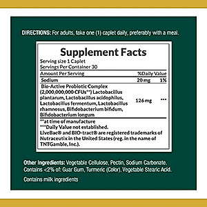 Probiotic by Nature's Bounty, Controlled Delivery Dietary Supplement, Supports Digestive,Intestinal and Immune Health, 30 Caplets