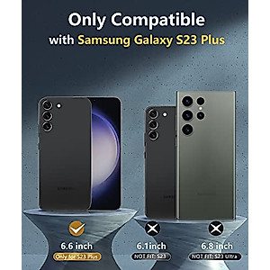 FNTCASE Samsung Galaxy S23+ 5G: Translucent Drop Proof Protection Phone Case | Dual Layer Rugged TPU Bumper Cover