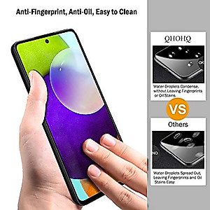QHOHQ 3 Pack Screen Protector for Samsung Galaxy A52 4G/A52 5G/A52S 5G with 3 Pack Camera Lens Protector, Tempered Glass Film, 9H Hardness, HD, Anti-Scratch, 2.5D Edge, Anti-Fingerprint, Easy to install