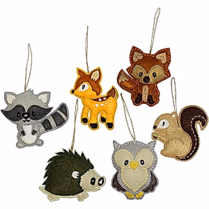 Darware My Forest Friends Christmas Ornament Set (6-Piece Set); Plush Holiday Animal Tree Decoration Set with Baby Woodland Creatures