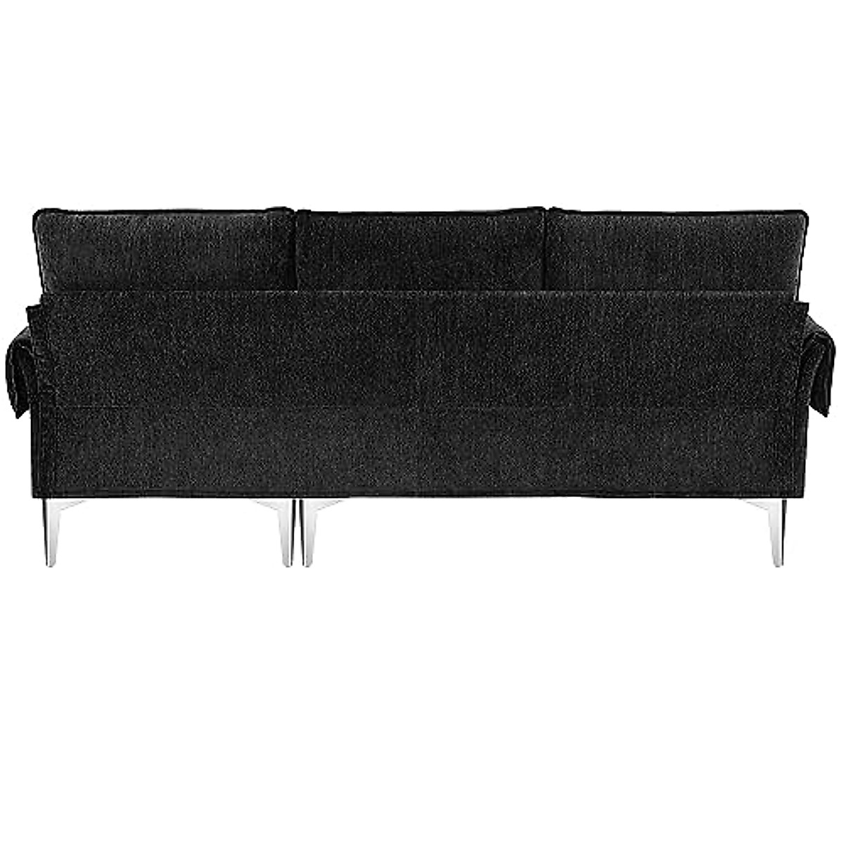 FANYE 84" L-Shaped Upholstered Corner Sectional Sofa 3 Seaters Sofa & Couch,Modern Chenille Upholstery Metal Legs Couch with Reversible Chaise and 2 Pillows for Home Apartment Office Living Room
