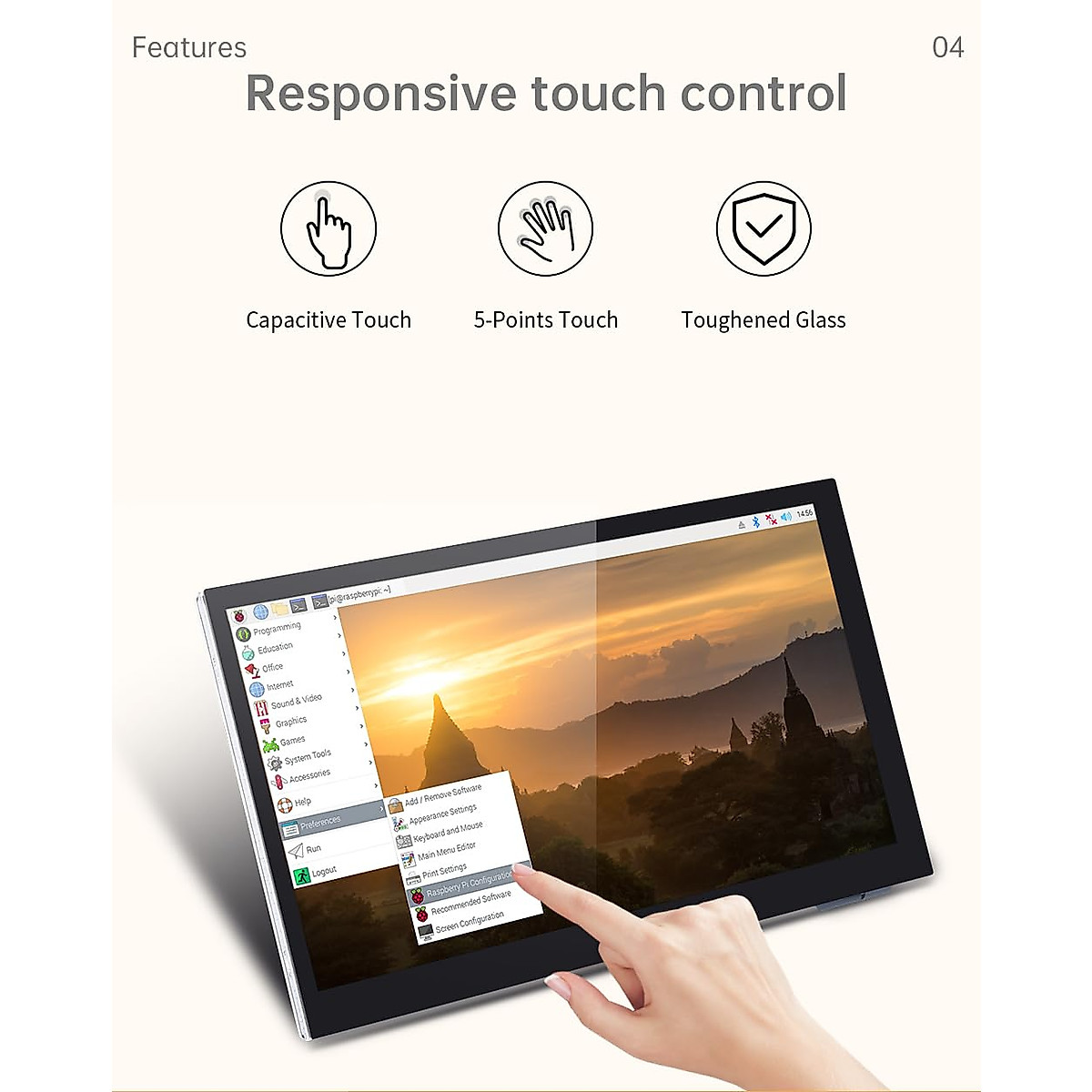 BIGTREETECH Upgrade PI TFT50 V2.1 TFT LCD Display DSI 800x480 for Raspberry Pi 4 3 2 Model B RPi 1 B B+ A A+ 3D Printer Controller (5in Capacitive Touch Screen)