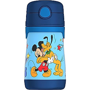 THERMOS Vacuum Insulated Stainless Steel 10oz Straw Bottle, Mickey Mouse