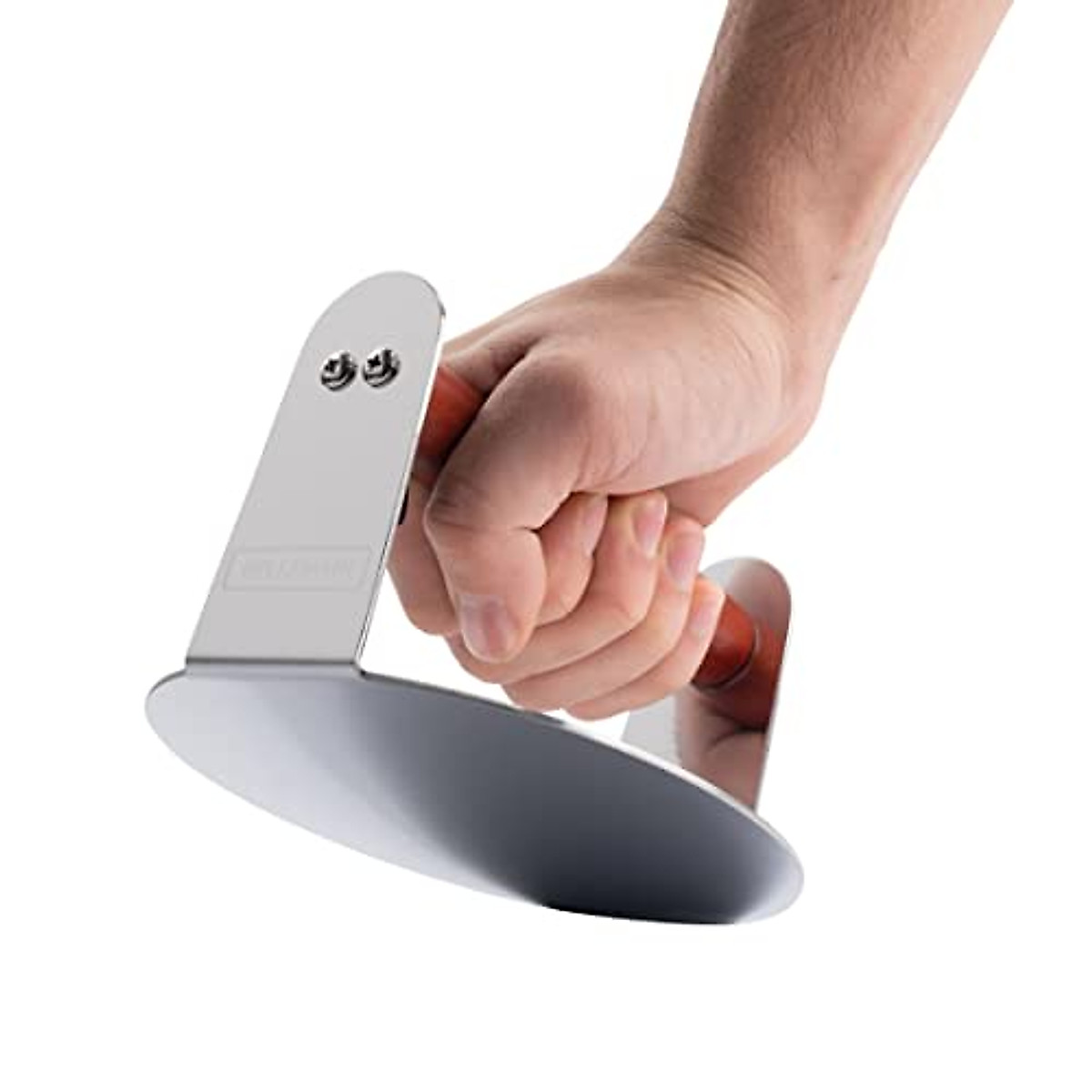 Bellemain Smash Burger Press for Griddle, Grill - Hamburger Press Patty Maker, Stainless Steel Meat Flattener Tool, Burger Smasher for Cooking - Wood Handle, 6” Round