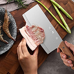 ZHANG XIAO QUAN SINCE 1628 Chinese Chef's Knife，Stainless Steel Meat And Vegetable Cleaver Knife with Ergonomic and Sturdy Wooden Handle