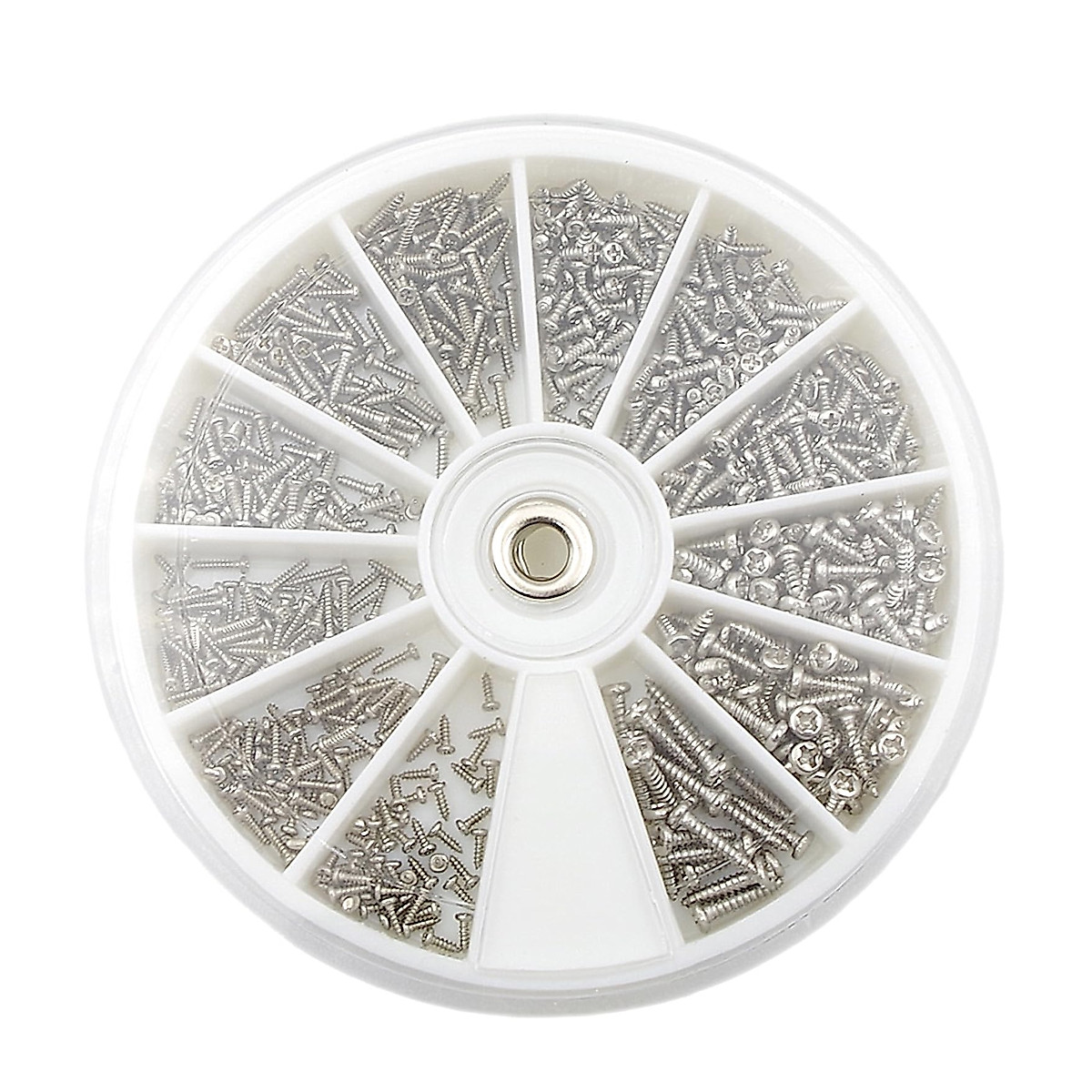 HVAZI 12 Kinds M1 M1.2 M1.4 M1.7 304 Stainless Steel Phillips Rounded Head Small Self Tapping Screws Assortment Kit