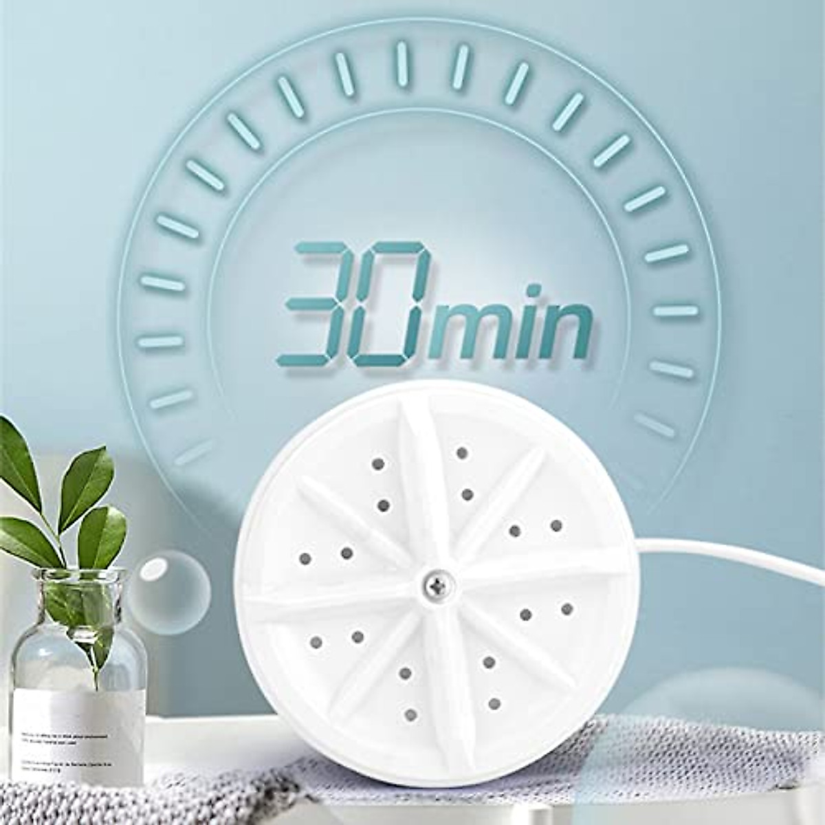 Mini Washing Machine, Portable USB Washer, 3 In1 Dishwashers Waves Convenient for Travel Home Business, White