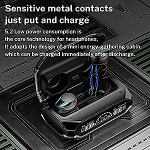 StitchGreen M41 Bluetooth 5.3 True Wireless Earbuds, Environment Noise Cancelling Earbuds with Charging Case, IPX7 Waterproof TWS Earphones, Long Battery 180Hrs Built in 4 Mics Headset iPhone (Black)