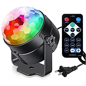 Sound Activated Party Lights with Remote Control Dj Lighting, Disco Ball Strobe Lamp 7 Modes Stage Light for Home Room Dance Parties Birthday Karaoke Halloween Christmas Wedding Show Club Decorations