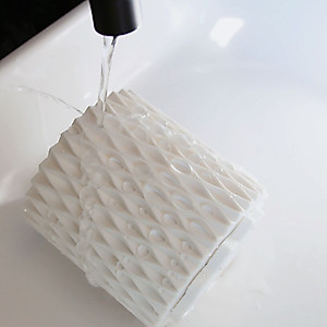 SMILESUN 360°Rotating Makeup Brush Holder Makeup Organizer 5 Slot Cosmetic Storage Makeup Brushes Cup Pen Holder (White)