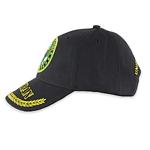 US Army Veteran Hat for Men and Women,Officially Licensed Product, Adjustable Strap Baseball Cap - Embroidered Army Baseball Cap Beautifully Stitched Lettering on Front and Back (Black)