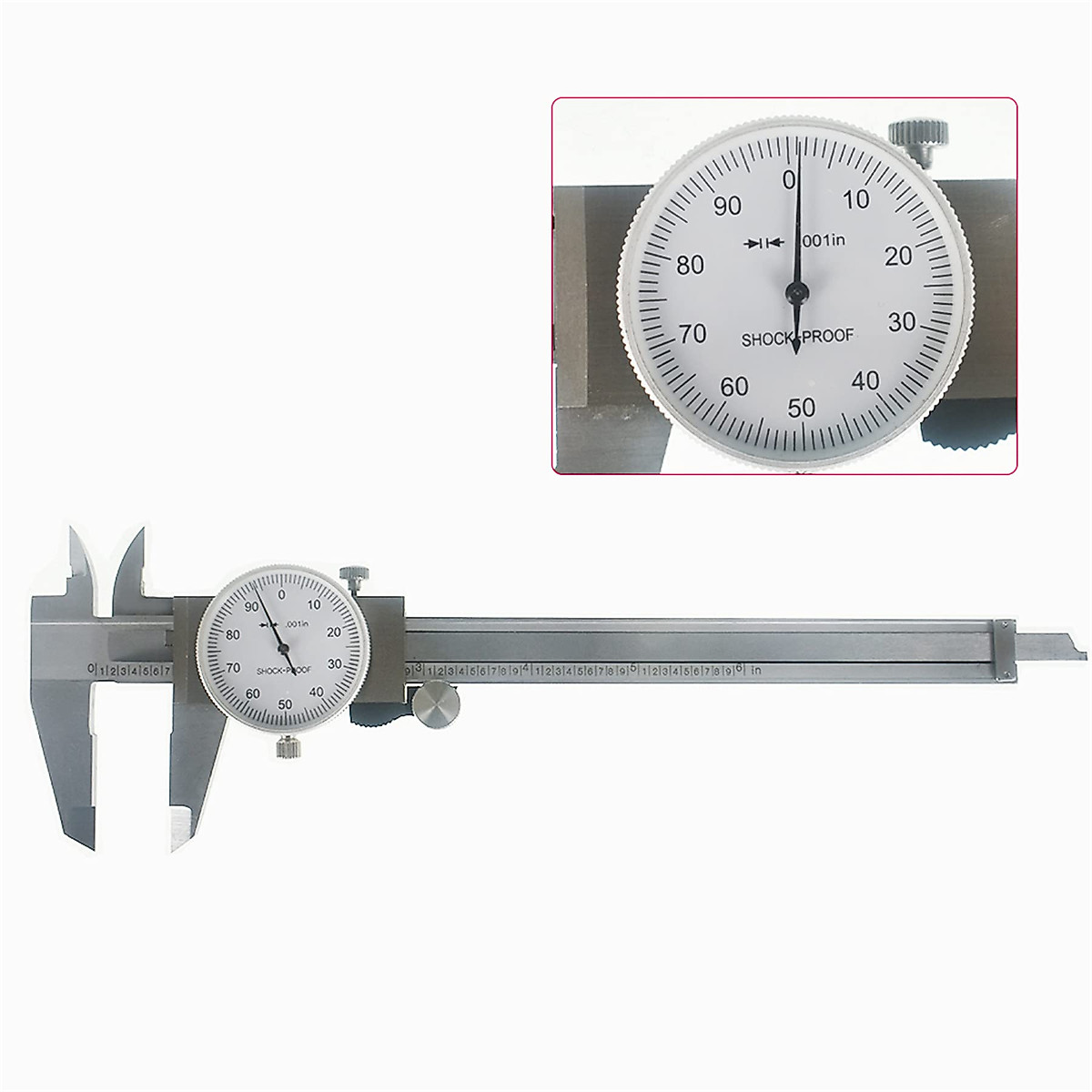 marddpair Dial Caliper 6 Inch with 0.001 Precision Stainless Steel Shockproof 4-Way Measurement with Plastic Case