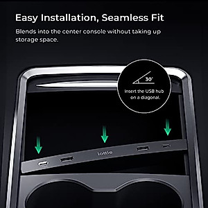 iOttie Terus USB Hub for Tesla. Four Port Adapter. Compatible with Tesla Model 3 + Tesla Model Y Vehicles Manufactured in 2021 & Later