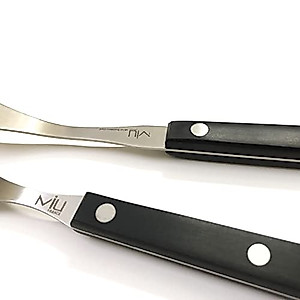 WALLFARM Stainless Steel Granny Fork, 3-Tines, Meat Fork, Barbecue Fork, Carving Fork for Grilling, Barbecue, Serving, Roasting, 10-Inch