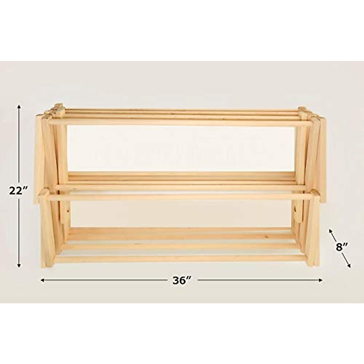 Clothes Drying Rack Wooden Maple Folding Amish Handmade Quality 36 Inches Wide 52 Inches Tall USA