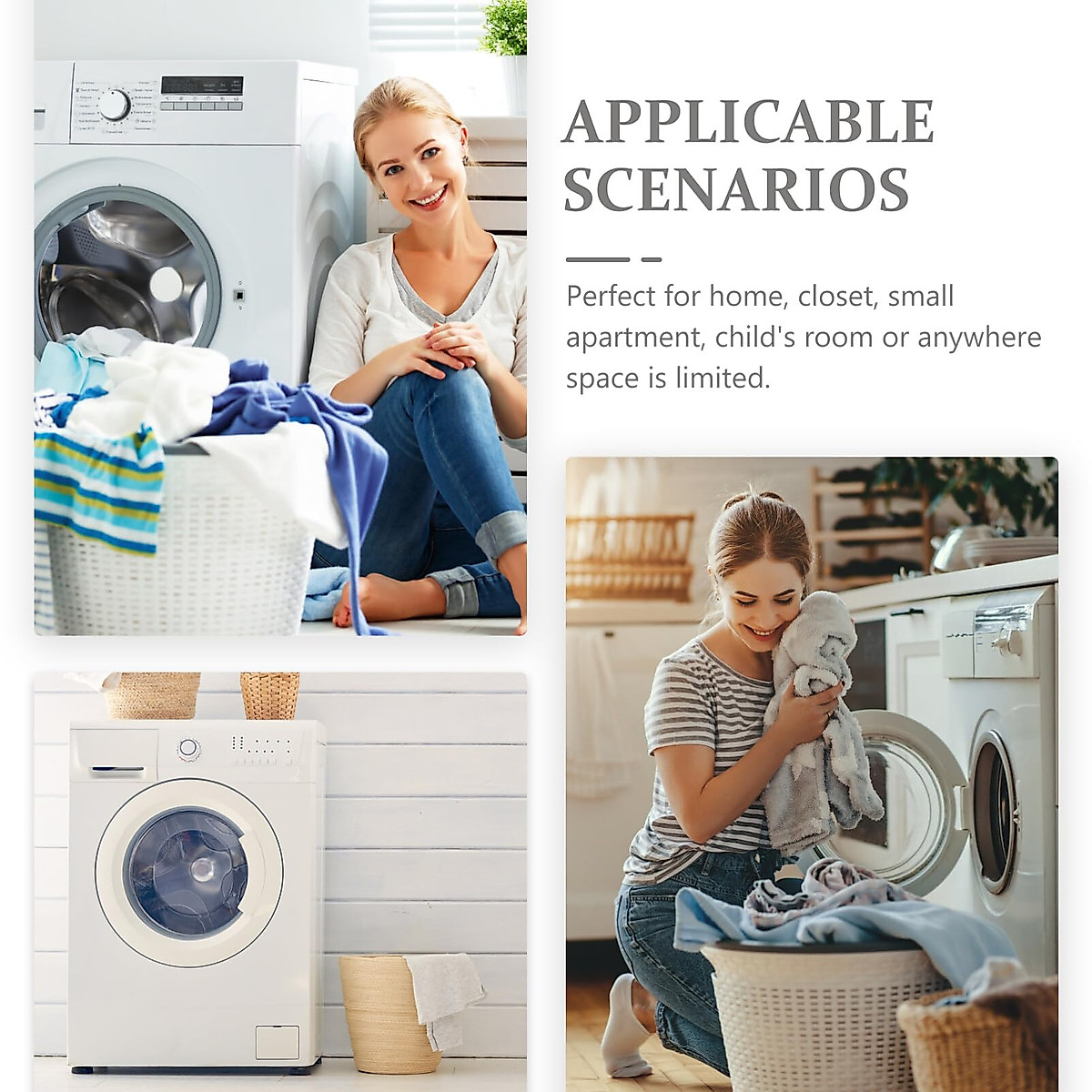 Cabilock Laundry Basket Plastic Laundry Hamper 30L Portable Round Bin with Carry Handles Laundry Bin Organizer Dirty Clothes Hamper for Bedroom Bathroom Towel Hamper for Wet Towels