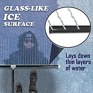 Rink Rake Backyard Ice Resurfacer, 48 inches Wide, Garden Hose Extension to Maintain Ice Rink, Create Ice Rink with Ease