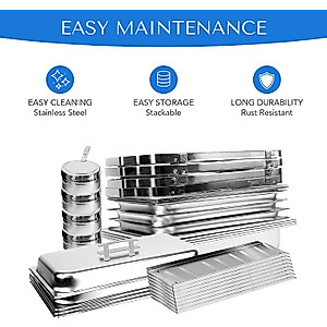 ALPHA LIVING 70014-BLK Chafing Dish Set, 8 QT, 4 Pack - Black Handle