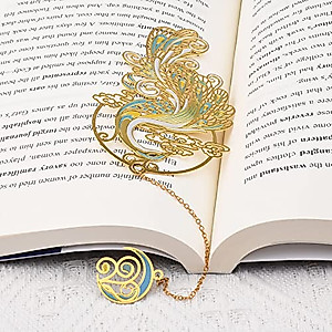 YotoTable Bookmark with Chain 2022 Gift for Women Men Her Him Boy Girl Kid Book Lover (Peacock)