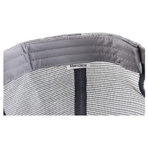 Armycrew Oversize 2XL Blank Plain Structured Mesh Back Flatbill Snapback Cap - Heather Grey - 2XL