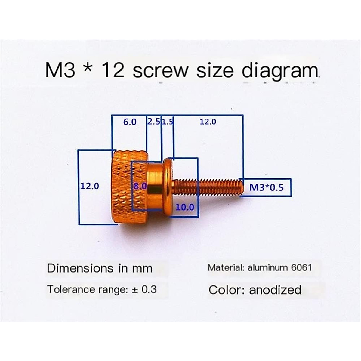 WAAZI Screw M3x12mm Computer DIY Modified Ultra-Lightweight Aviation Aluminum Alloy Chassis Side Panel Hand Screw Screw (Color : Pink)
