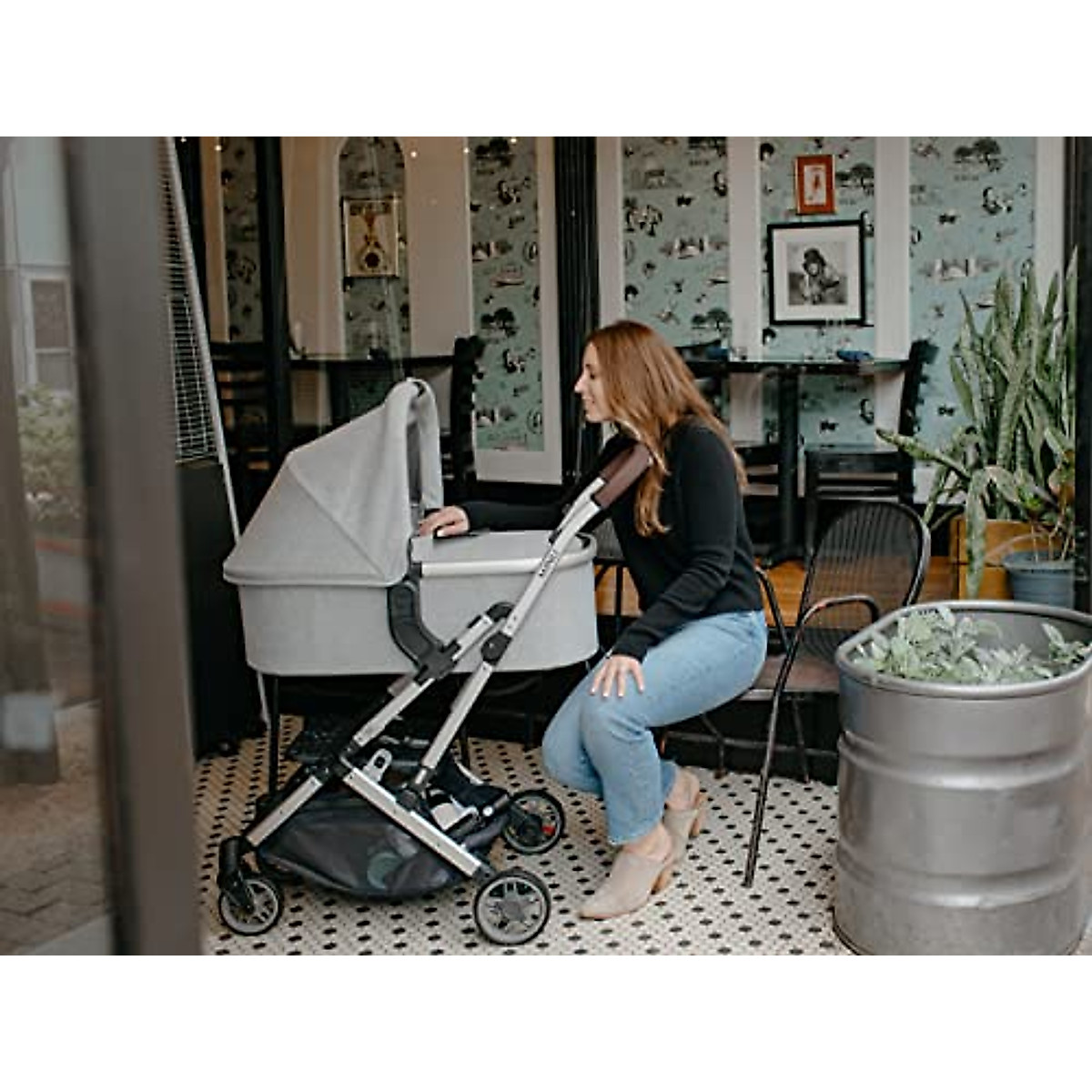 MINU V2 Stroller-Jake (Charcoal/Carbon/Black Leather)+ Adapter for Bassinet/MESA + Bassinet - Jake (Charcoal/Carbon)