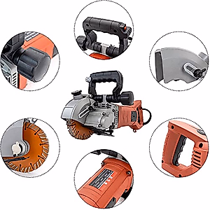 VICSEC Electric Wall Grooving Cutting Machine Chaser 110V for Slotting Brick Granite Marble Concrete Grooves With 5Pcs 5Inch 133mm Diameter Saw Blades Dustproof and Line Infrared Sighting