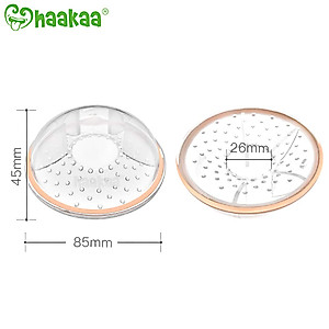 haakaa Breast Milk Collector Breast Shells Breast Milk Catcher Milk Savers Nipple Shells for Breastfeeding, Reusable & Easy to be Placed Under Bras, 2 Pack