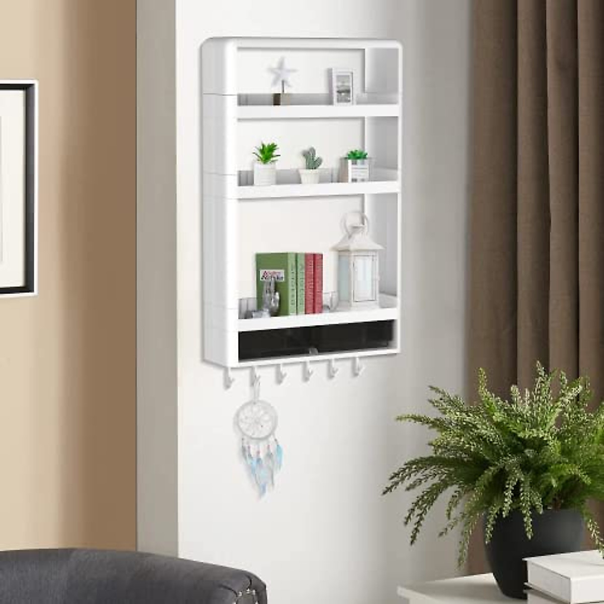 3 Tiers Bathroom Space Saver ,Over The Toilet Storage for Bath Essentials , Restroom Organization and Storage Shelf Over Washer and Dryer,No Drill,White