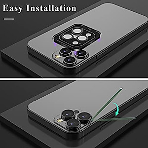 YWXTW Designed for iPhone 14 Pro Max Camera Lens Protector, for iPhone 14 Pro Camera Lens Protector, Individual Metal Anti Scratch HD Clear Case Friendly Tempered Glass Camera Cover, 1 Set (Graphite/Black)