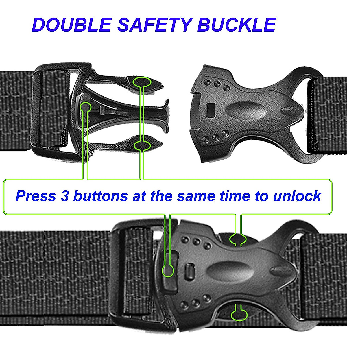 Woyeainy Double Doors Fefrigerator Locks for Kids Child French Door Fridge Locks for Baby Safety Fridge Guard Strap for RV Cabinet (Black) (3 Key, Black)