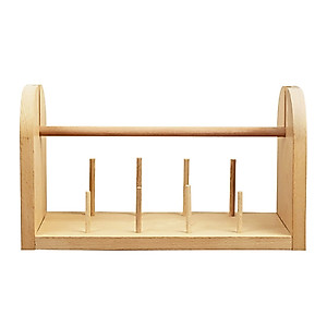 Joyeee Wooden Yarn Spool Holder, Classic Thread Spool Storage Rack Spinning Ball Winder, Yarn Dispenser with Twirling Mechanism for Bobbin Sewing Crocheting Knitting Embroidery-Prevent Yarn Tangling#2