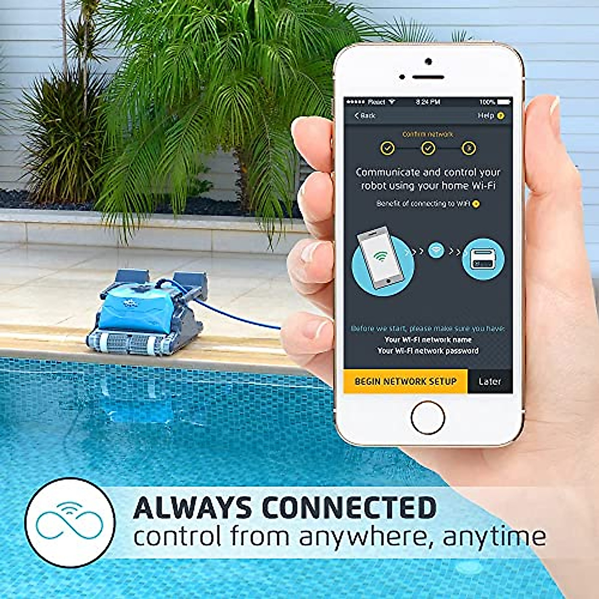 DOLPHIN Oasis Z5i WiFi Operated Robotic Pool [Vacuum} Cleaner - Ideal for In Ground Swimming Pools up to 50 Feet - Easy to Clean Top Load Filter Cartridges