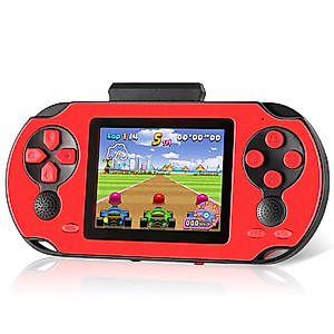 TaddToy 16 Bit Handheld Game for Kids Adults, 3.0'' Large Screen Preloaded 230 HD Classic Retro Video Games with USB Rechargeable Battery & 3 Game Cartridges for Birthday Gift for Kids 4-12 (Red)