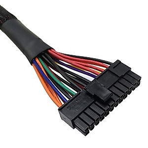 COMeap 24 Pin ATX Cable for Corsair AXI HXI Series PSUs, 14 Pin + 10 Pin to 24 Pin ATX PSU Power Adapter Sleeved 24.8-inch(63cm)