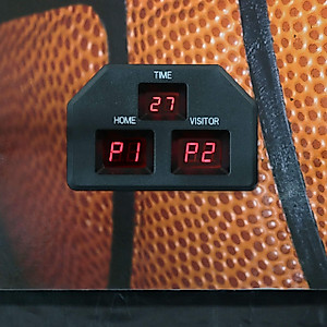 Sunnydaze Folding Indoor 2-Player Arcade Basketball Game with Dual Hoops - Electronic Scorer, 8 Game Modes, 7 Balls