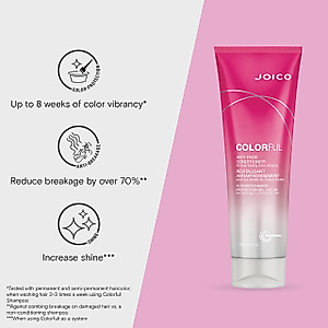 Joico Colorful Anti-Fade Conditioner | For Color-Treated Hair | Preserve Hair Color & Vibrancy | Boost Shine & Reduce Breakage | Sulfate Free | With Camellia Oil & Pomegranate Extract | 8.5 Fl Oz