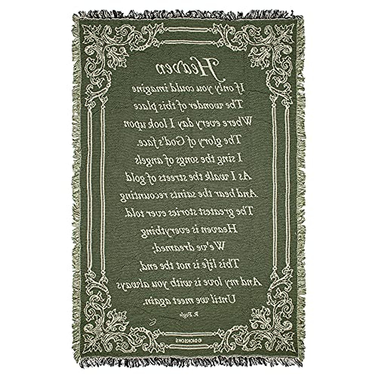 Dicksons Heaven If Only You Could Imagine Memorial 46 x 68 All Cotton Tapestry Throw Blanket