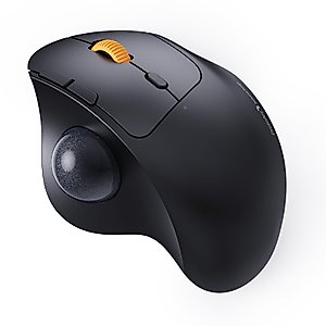 ProtoArc Wireless Trackball Mouse, Bluetooth Mouse Rechargeable Computer Laptop Mouse, 3 Device Connection&, Compatible for PC, iPad, Mac, Windows-Black