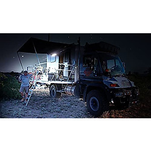 eLEDing 1100 Lumens Black PIR Motion Activated Solar Power Outdoor LED 5-in-1 Flood Light for Parking Area Garage Yard Backyard Garden Deck Path Camping