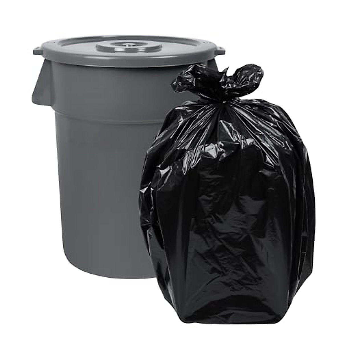 Restaurantware - LID ONLY: RW Clean Waste Container Lid, 1 Round Trash Can Lid - Waste Bin Sold Separately, For 44 Gallon Dustbin, Built-In Handle, Gray Plastic Garbage Can Lid, Heavy-Duty