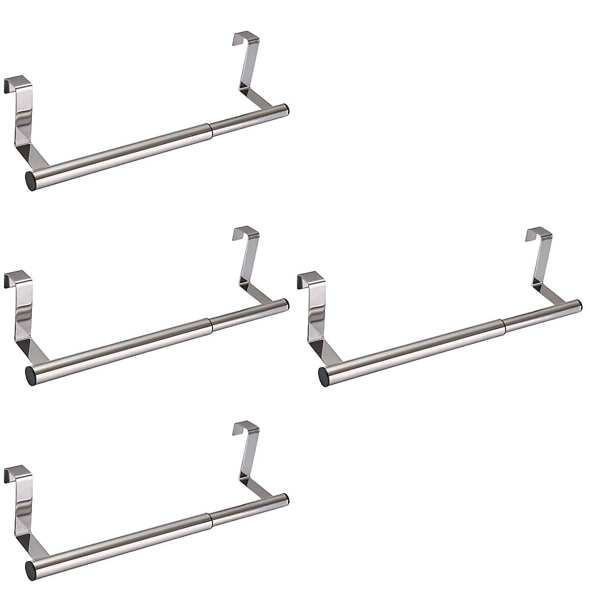 4pcs Telescopic Towel Rack Door Back Towel Shelf Door Towel Storage Bathroom Storage Rack Punch Storage Racks Towel Hanging Rack Towel Storage Rack Stainless Hanging Rack