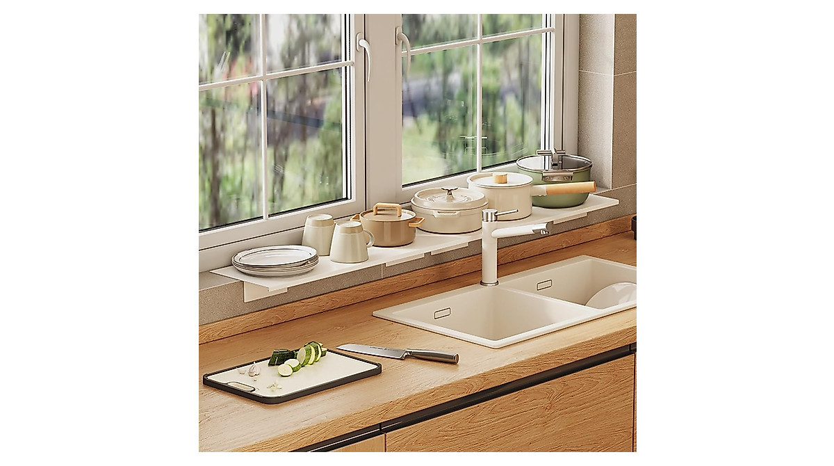 Window Sill Extender Plate - 15.8 Inch Carbon Steel Shelf for Home Storage
