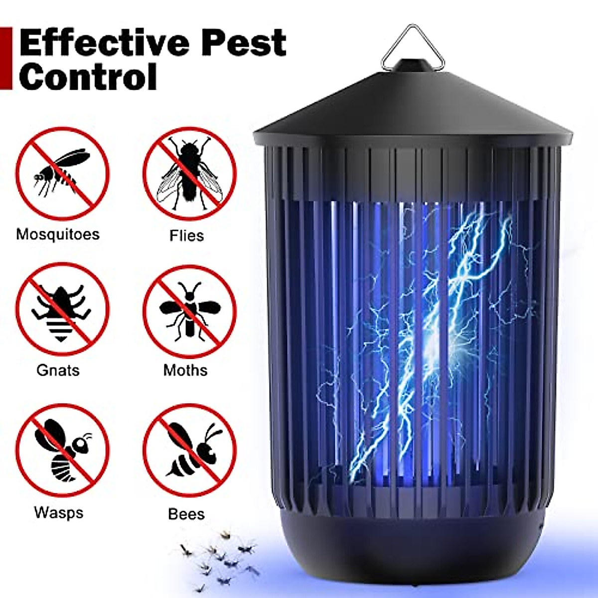 Electric Bug Zapper Outdoor, 4200V Electric Mosquito Zapper, 20w High Powered Pest Control Waterproof for Home, Backyard, Garden and Camping