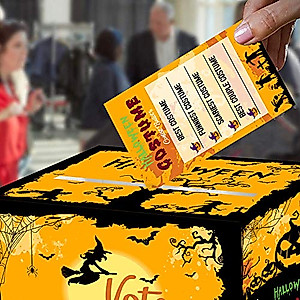 Halloween Party Costume Ballot Box with 64pcs Voting Cards Party Supplies (Assembly Needed)