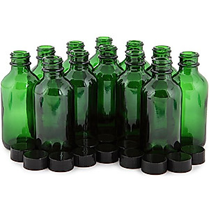 Vivaplex, 12, Green, 2 oz Glass Bottles, with Lids